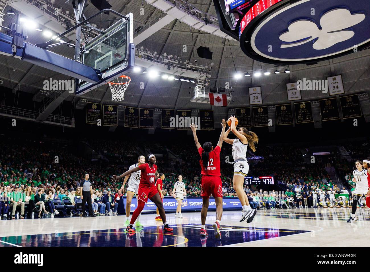 March 03, 2024: A general view as Notre Dame forward Maddy Westbeld (21 ...