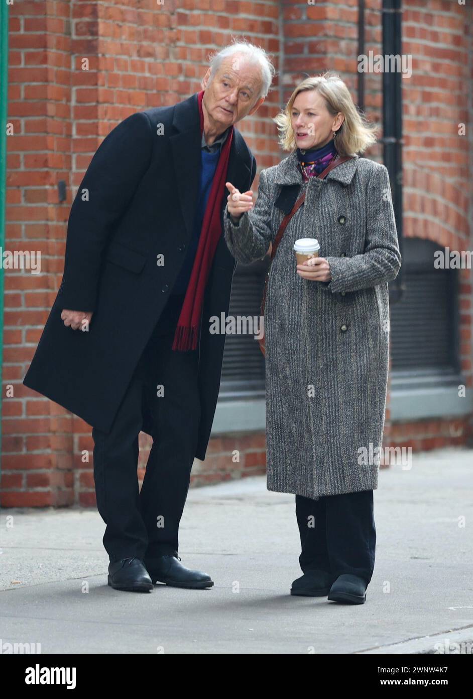 Bill Murray and Naomi Watts pictured filming scenes at "The Friend" set ...