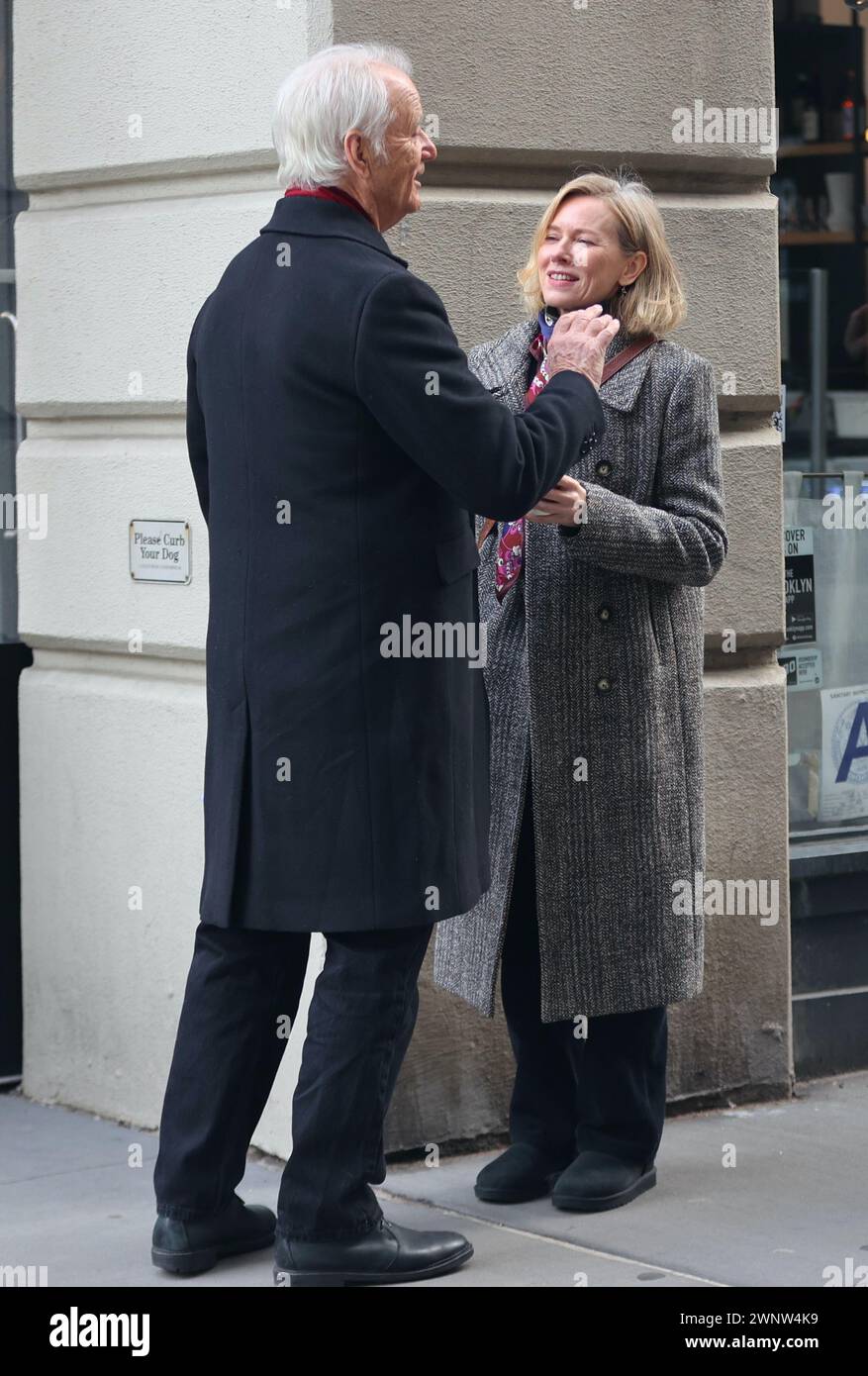 Bill Murray and Naomi Watts pictured filming scenes at "The Friend" set ...