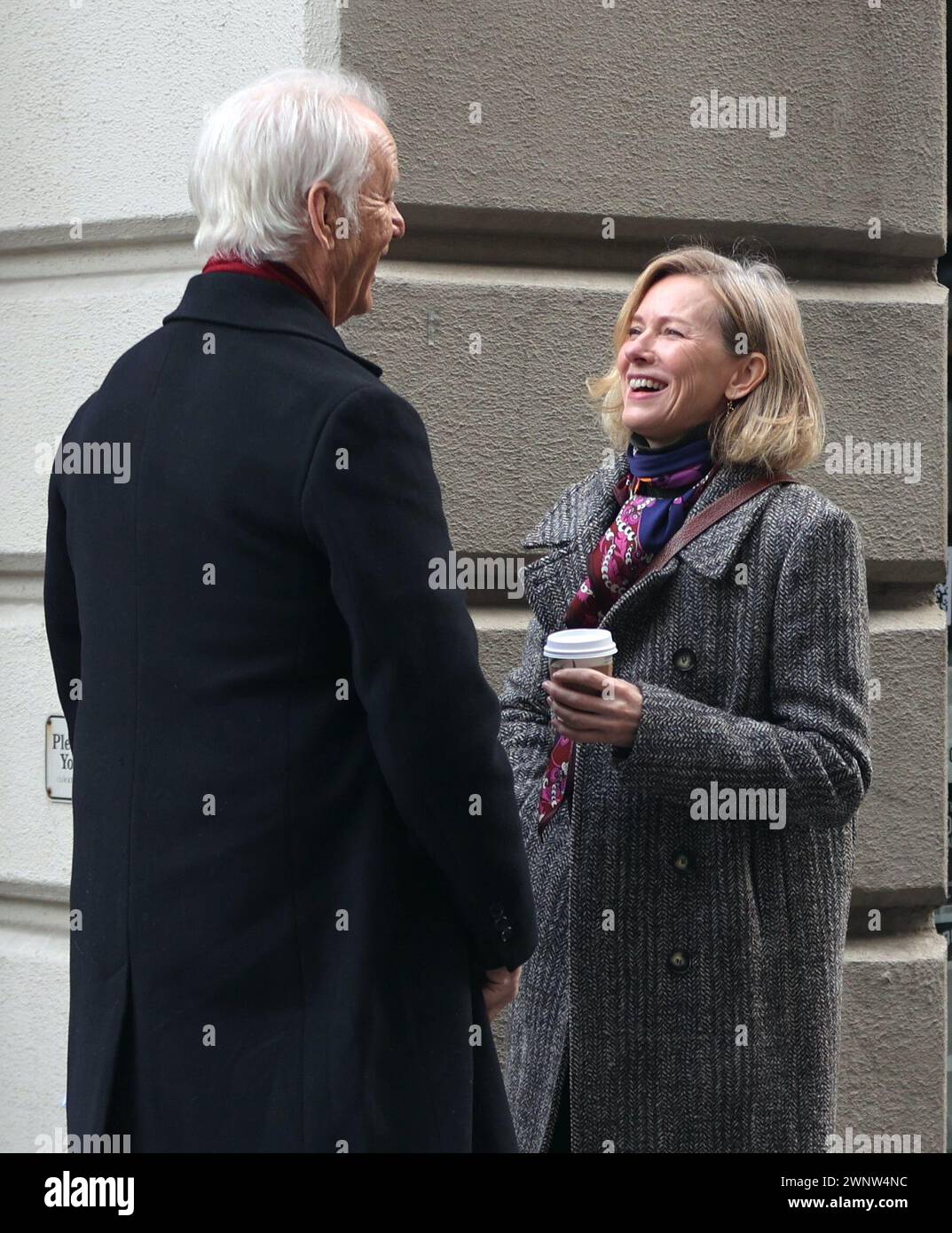 Bill Murray and Naomi Watts pictured filming scenes at "The Friend" set ...