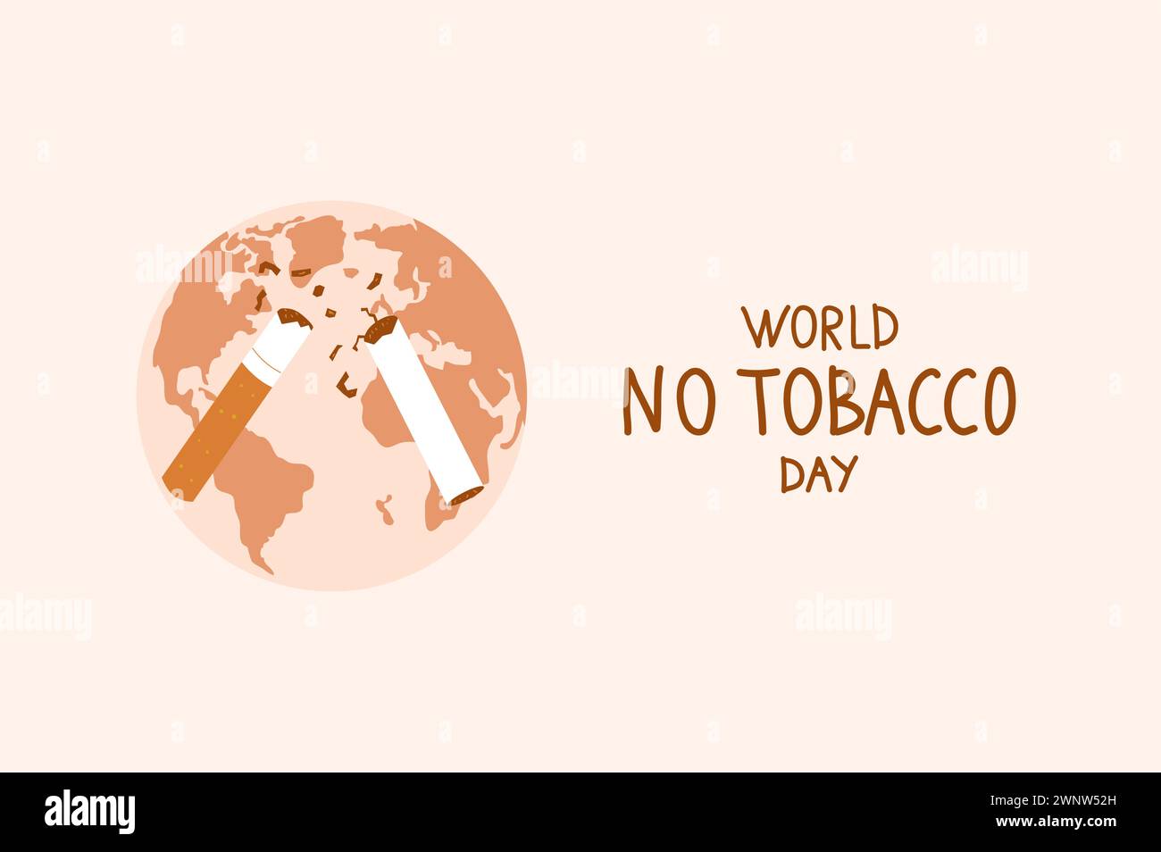 World no tobacco day card. Stop smoking banner. Cigarette and planet ...