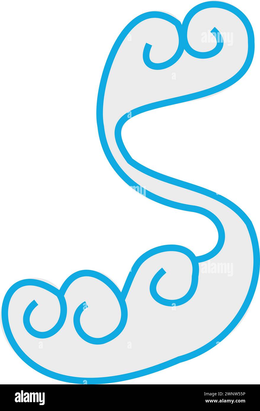 S Letter Logo. Blue Color. Cloud Style - Vector Stock Vector Image ...