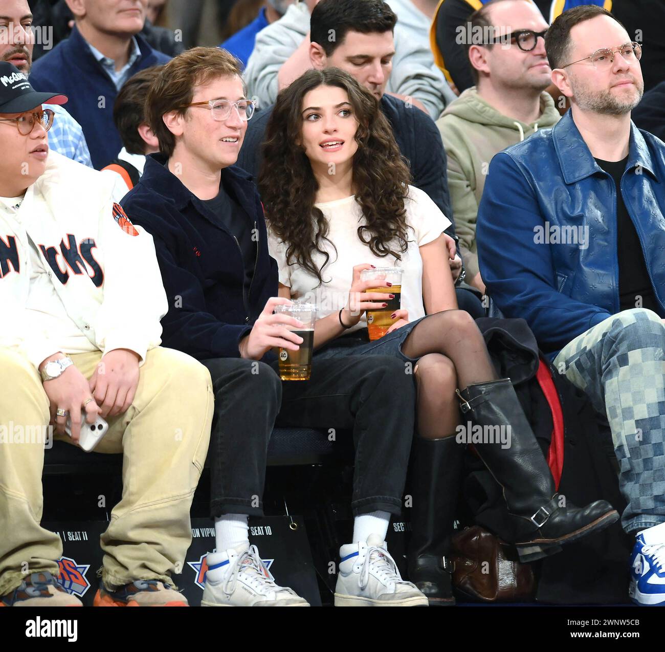Celebrities at the Boston Celtics at the New York Knicks game Featuring ...