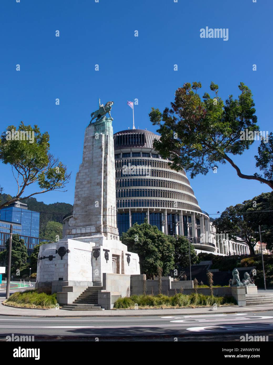The New Zealand Parliament building aka the beehive and the war ...