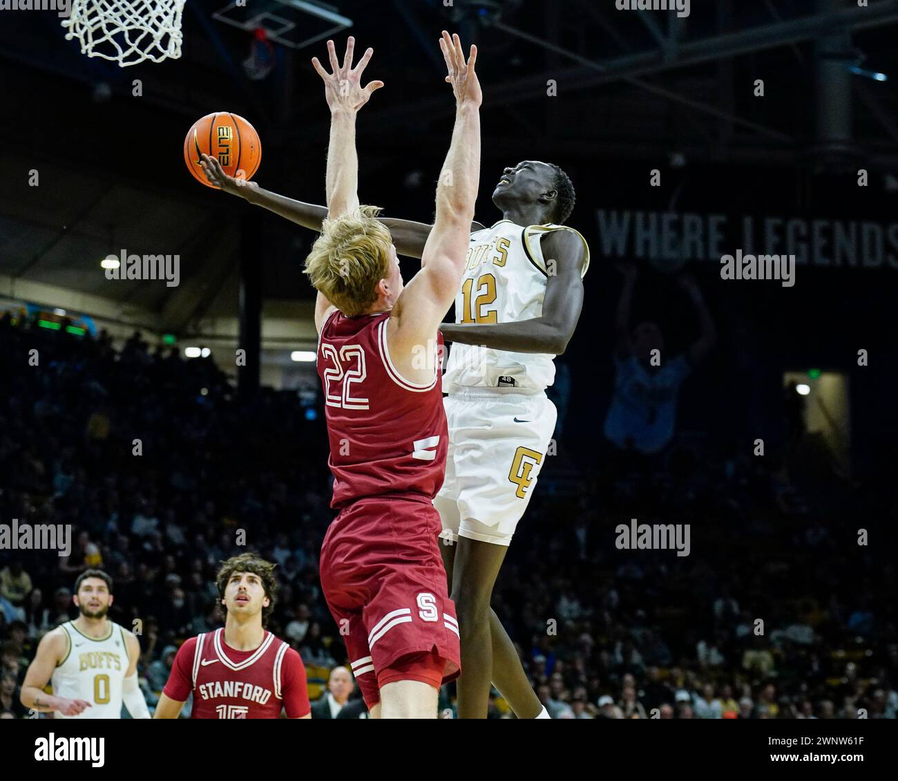 March 3, 2024: Colorado Buffaloes forward Bangot Dak (12) tries to put ...