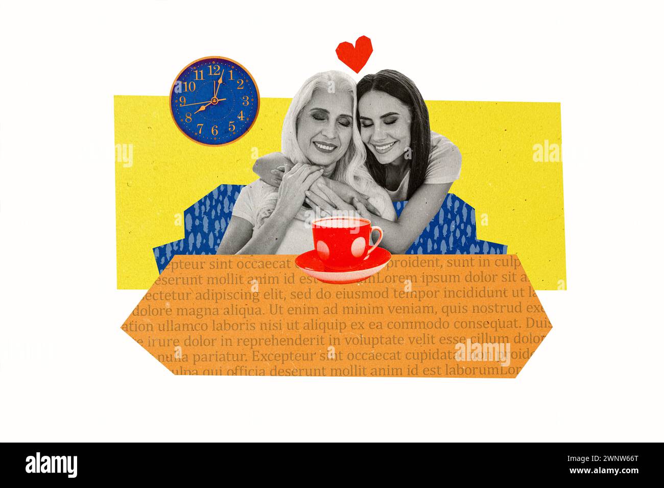 Trend artwork composite image collage of parenthood young daughter hag ...