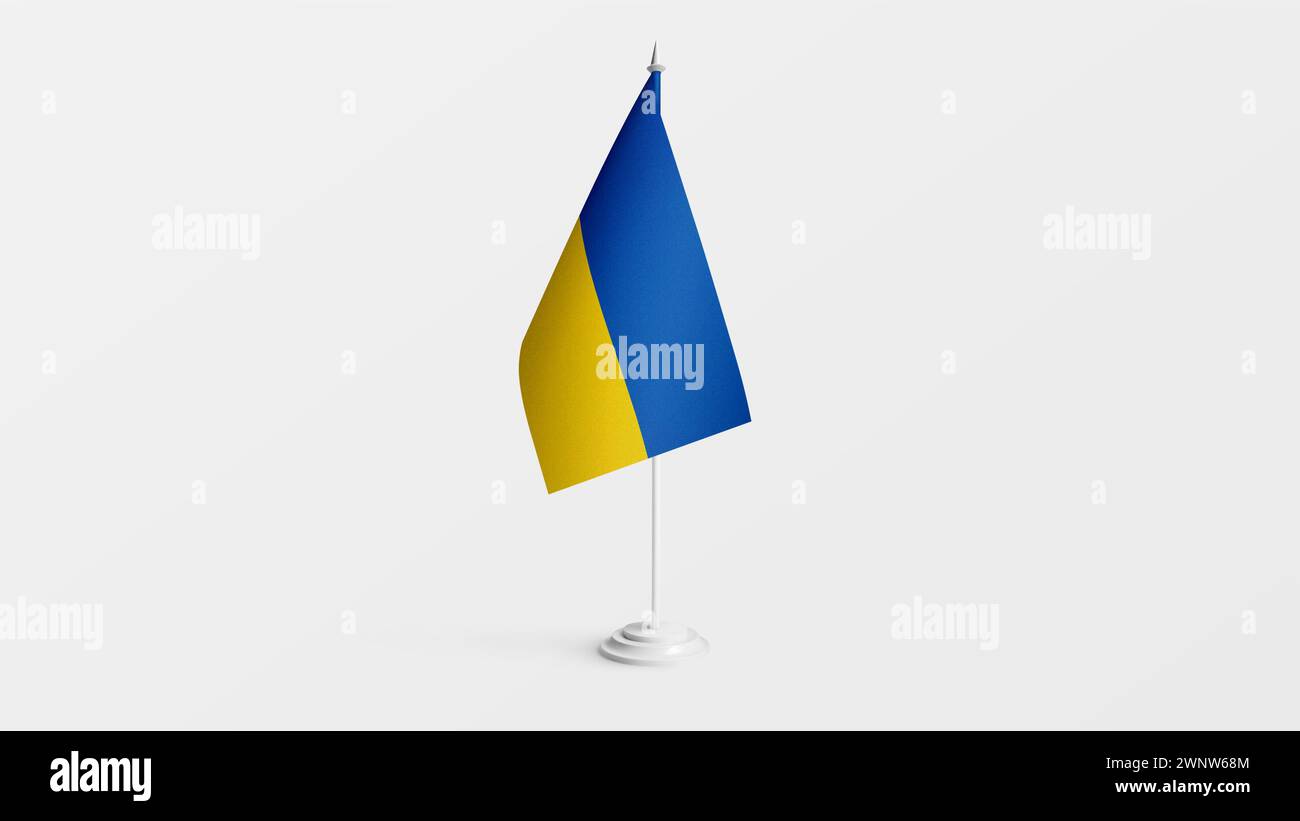 Ukraine national flag on stick illustration. Ukrainian flag Stock Photo ...