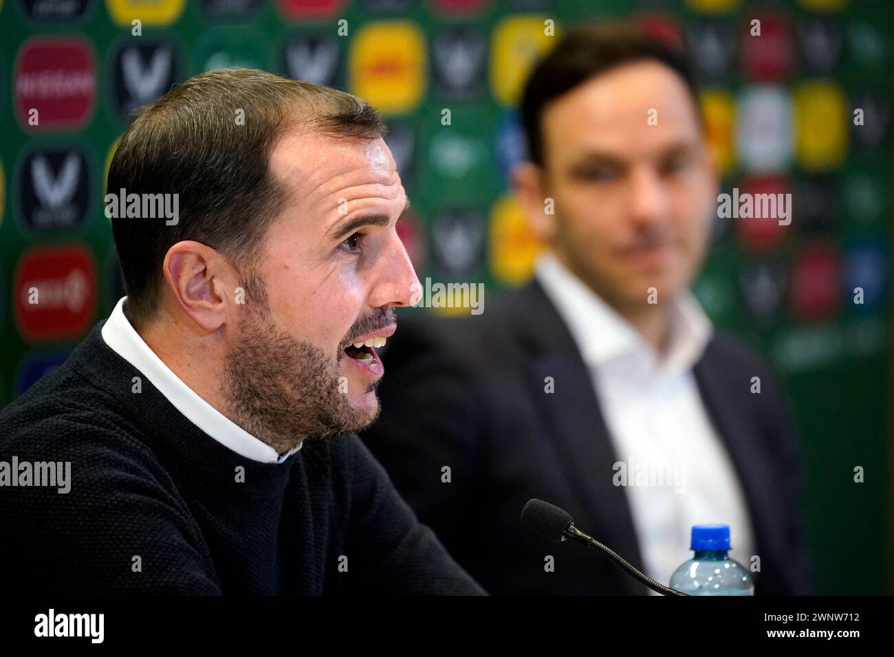 Republic of Ireland interim head coach John O'Shea (left) and Director ...