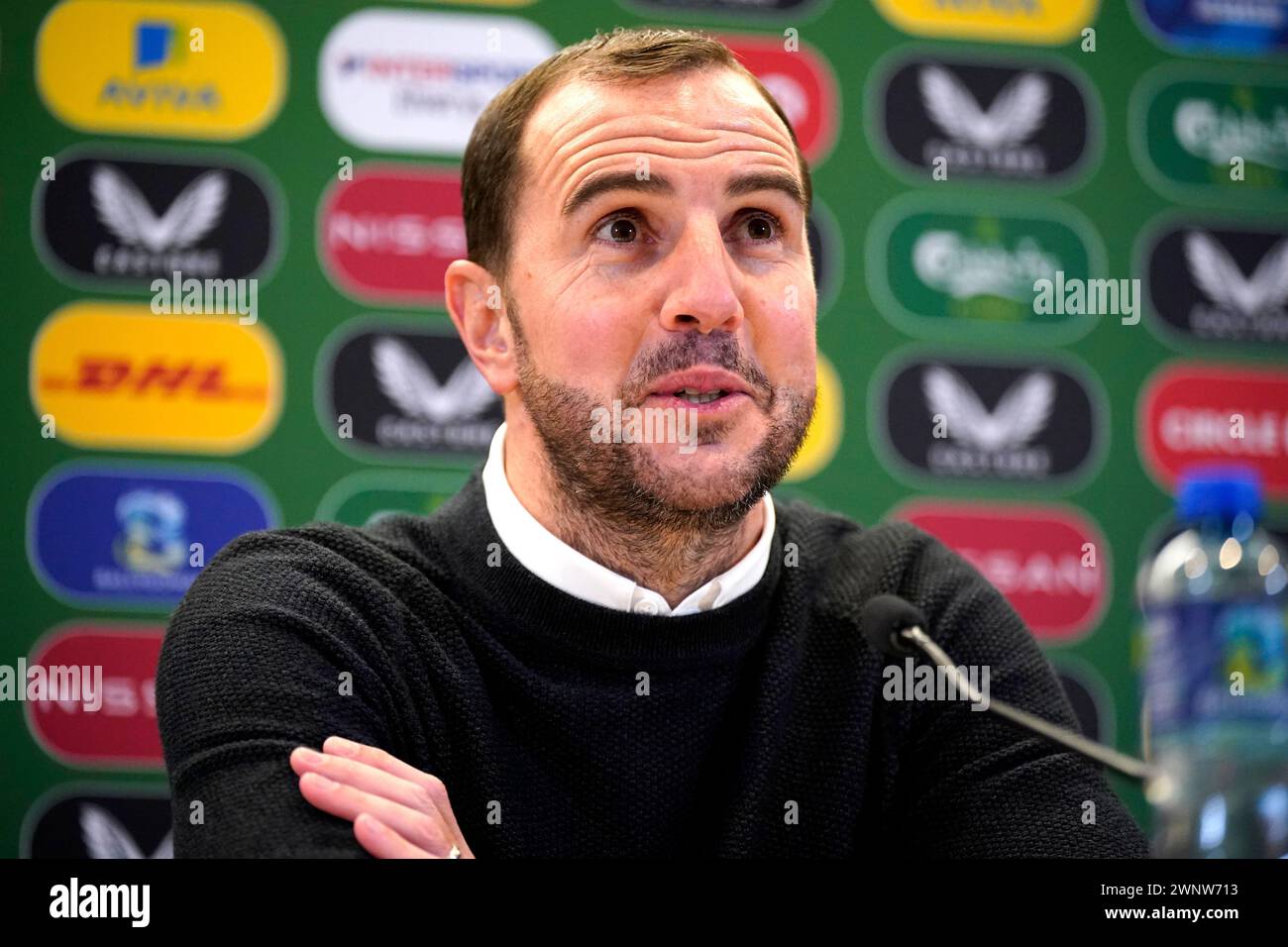Republic of Ireland interim head coach John O'Shea during a press ...