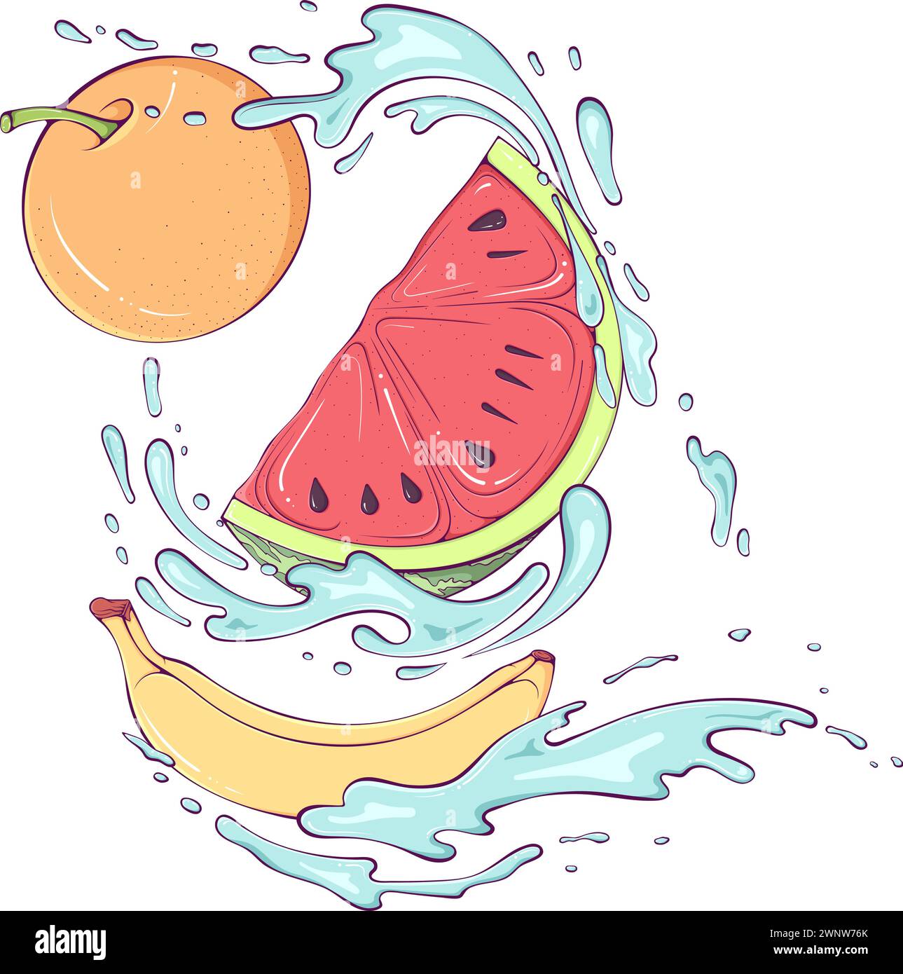 Splashes water on white Stock Vector Images - Alamy