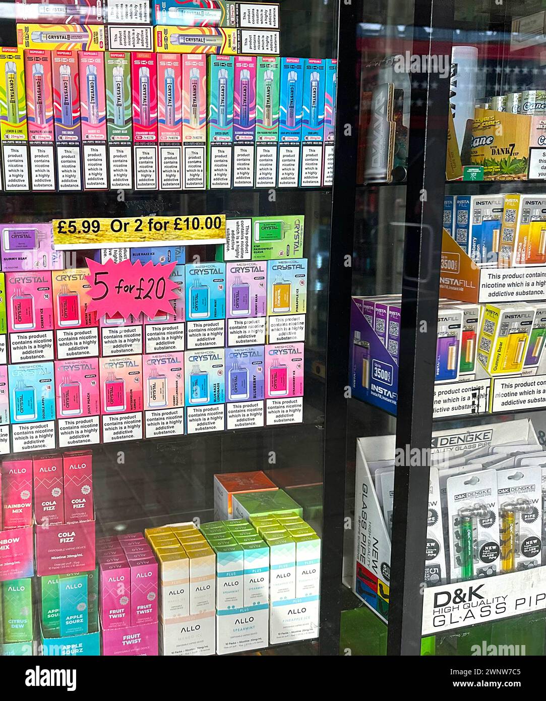 Vape window display Stock Photo - Alamy