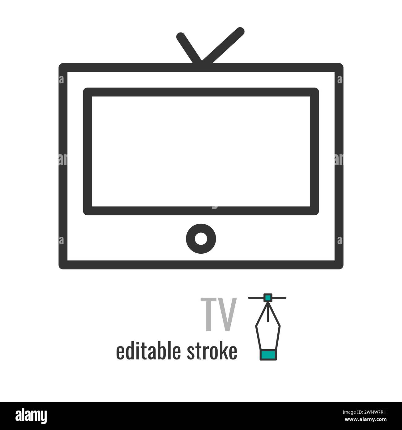 TV line icon. Television symbol. Vector graphics illustration EPS 10 ...