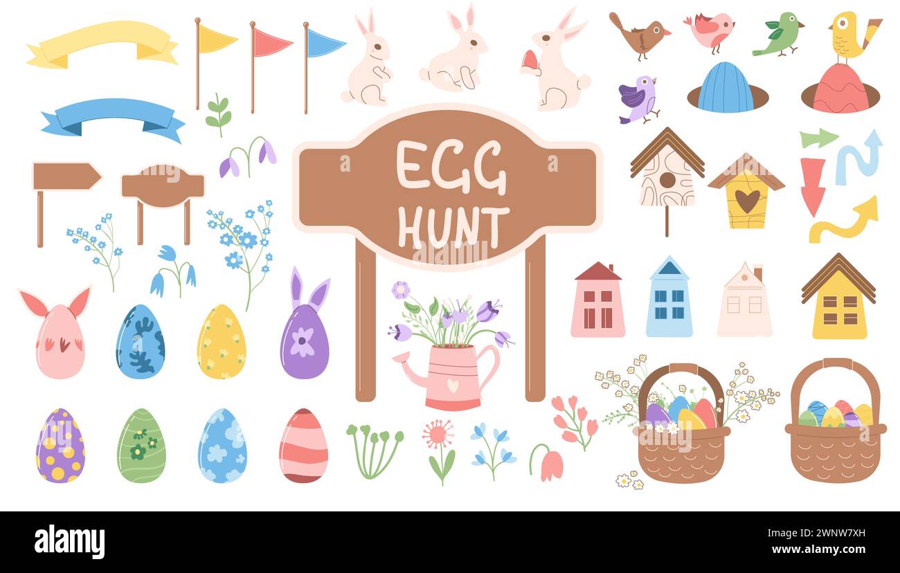 Easter egg hunt map Cut Out Stock Images & Pictures - Alamy