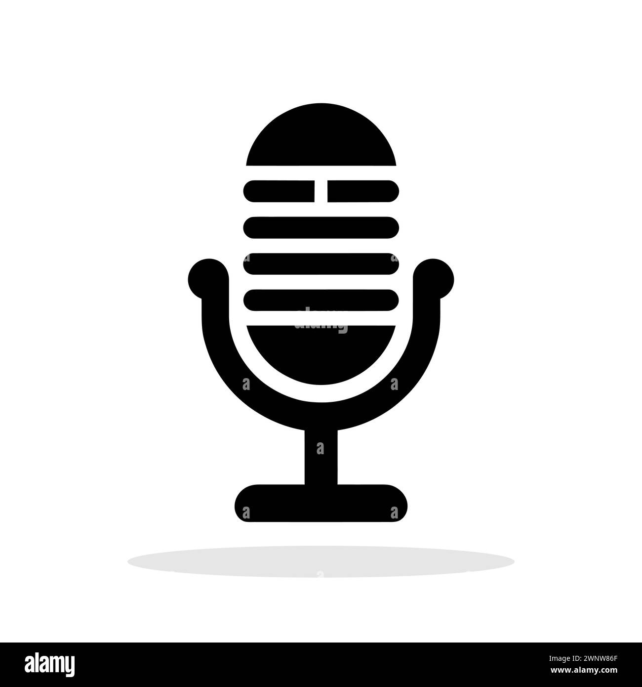 Mic icon. Black radio mic symbol on white background. Microphone symbol ...