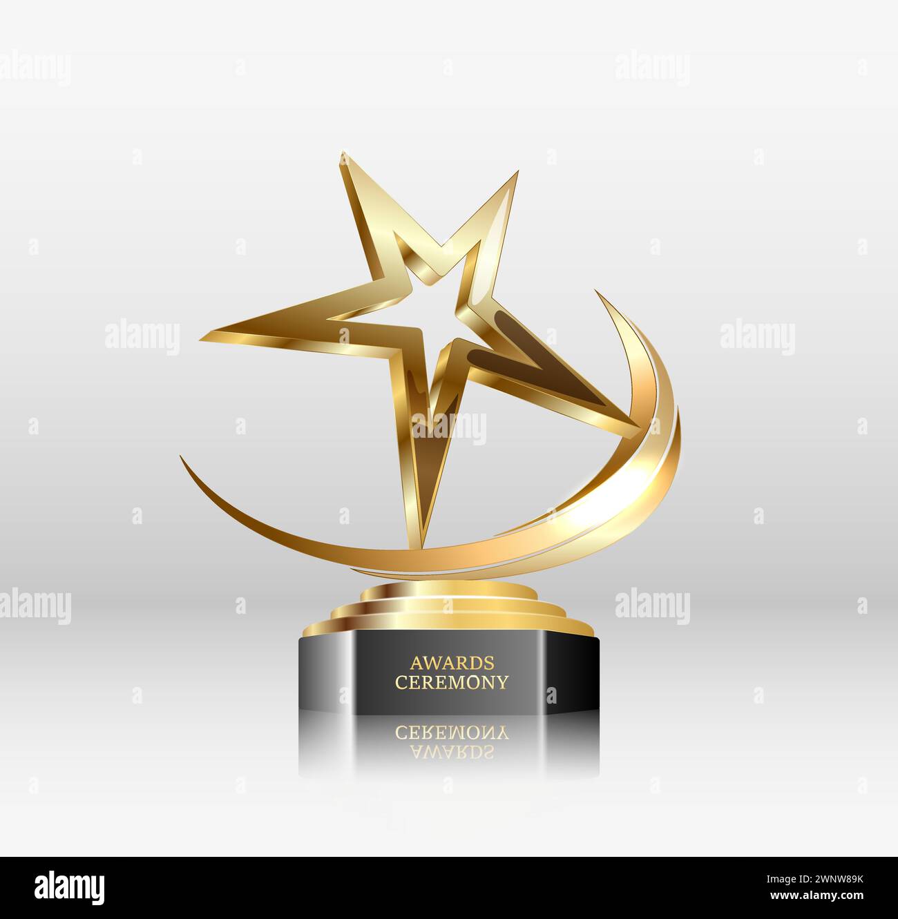Realistic Golden Star Trophy Award in Vector Stock Vector Image & Art ...