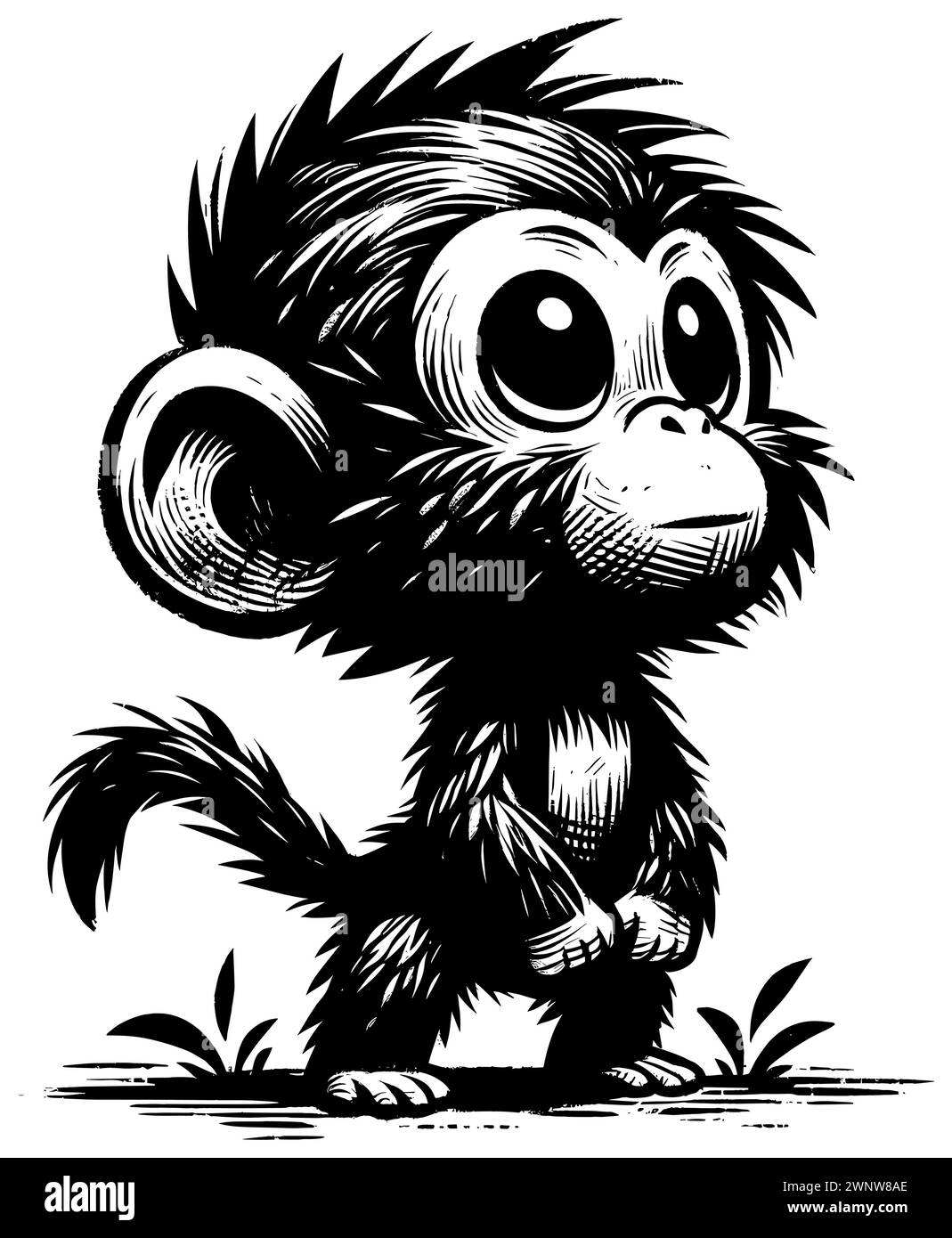 Drawing illustration art baboon hi-res stock photography and images - Alamy