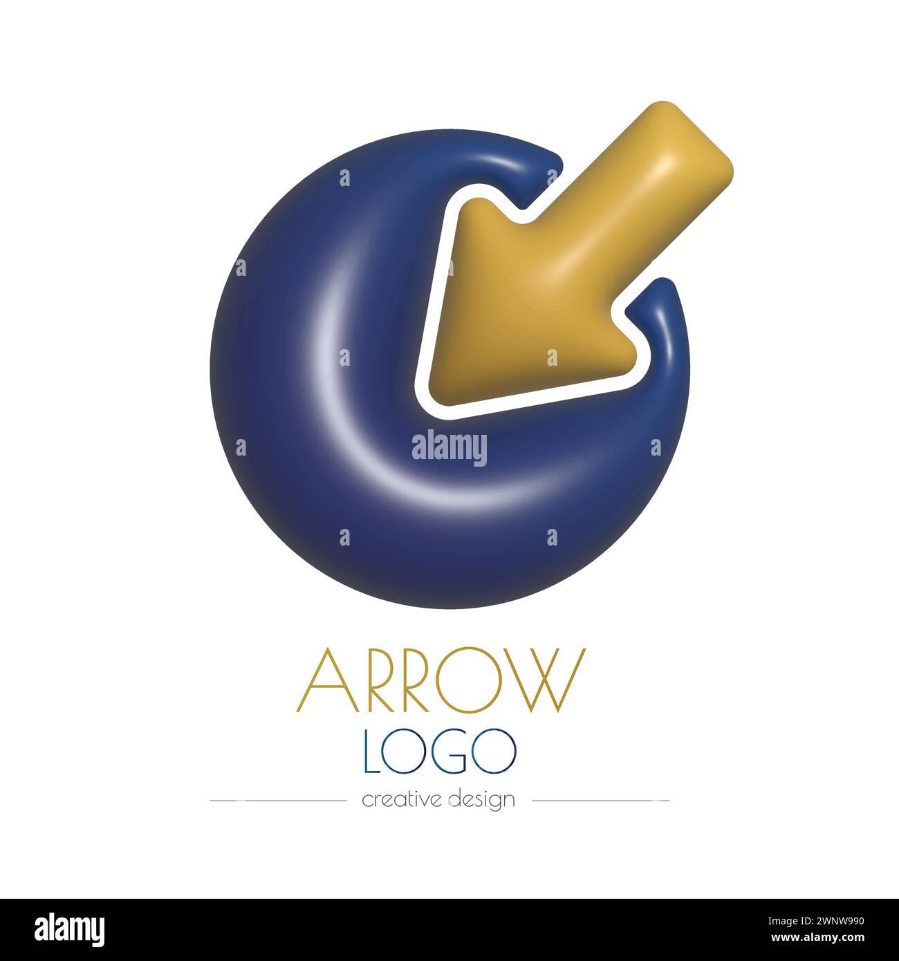 3d arrow logo. A template for a brand, ID, sticker, sticker, or ...