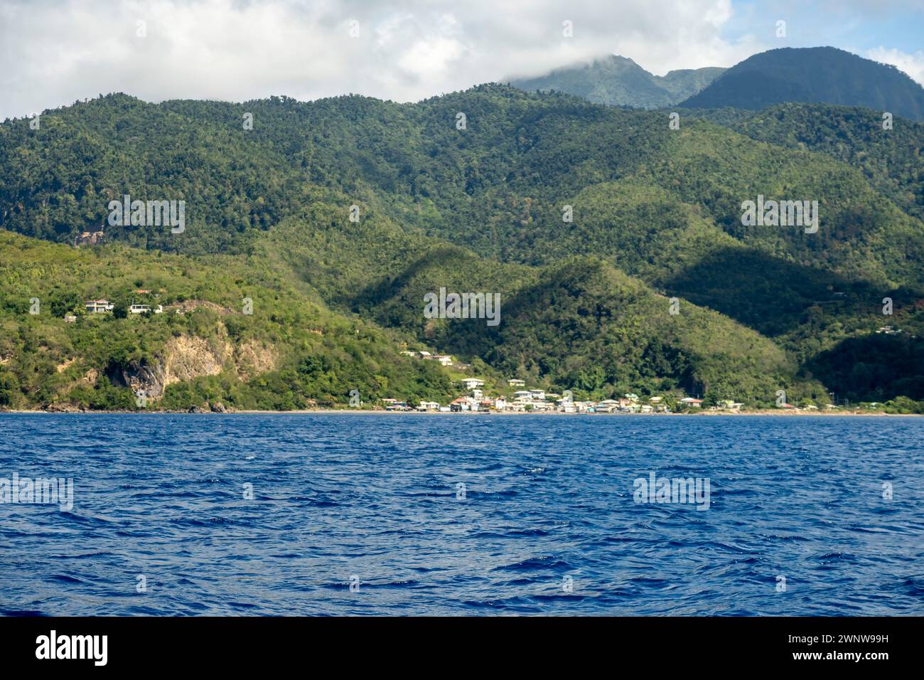 The remote coastline of the Caribbean island of Dominica Stock Photo ...