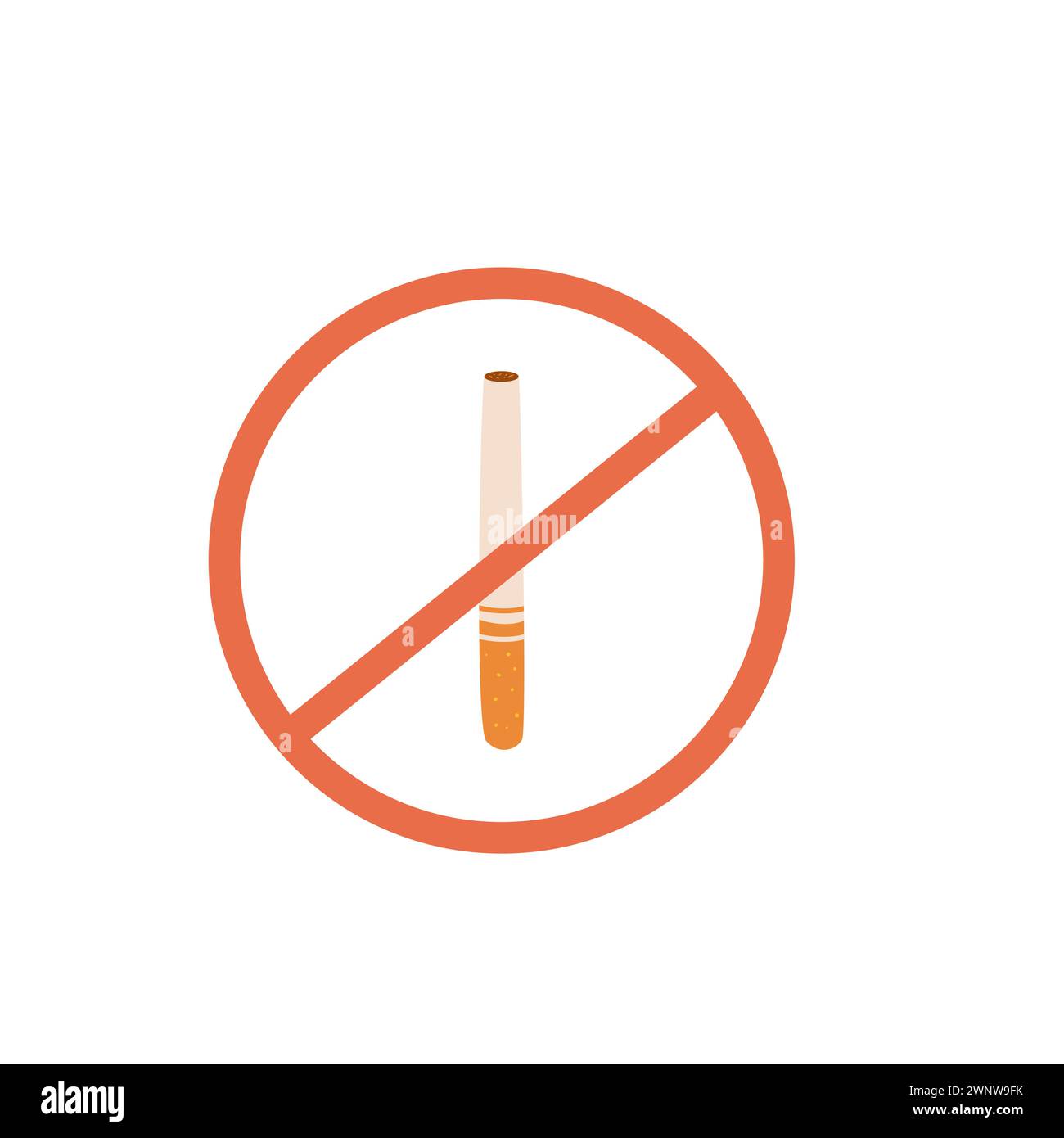 No smoking symbol. World no tobacco day Cigarette and forbidden sign ...