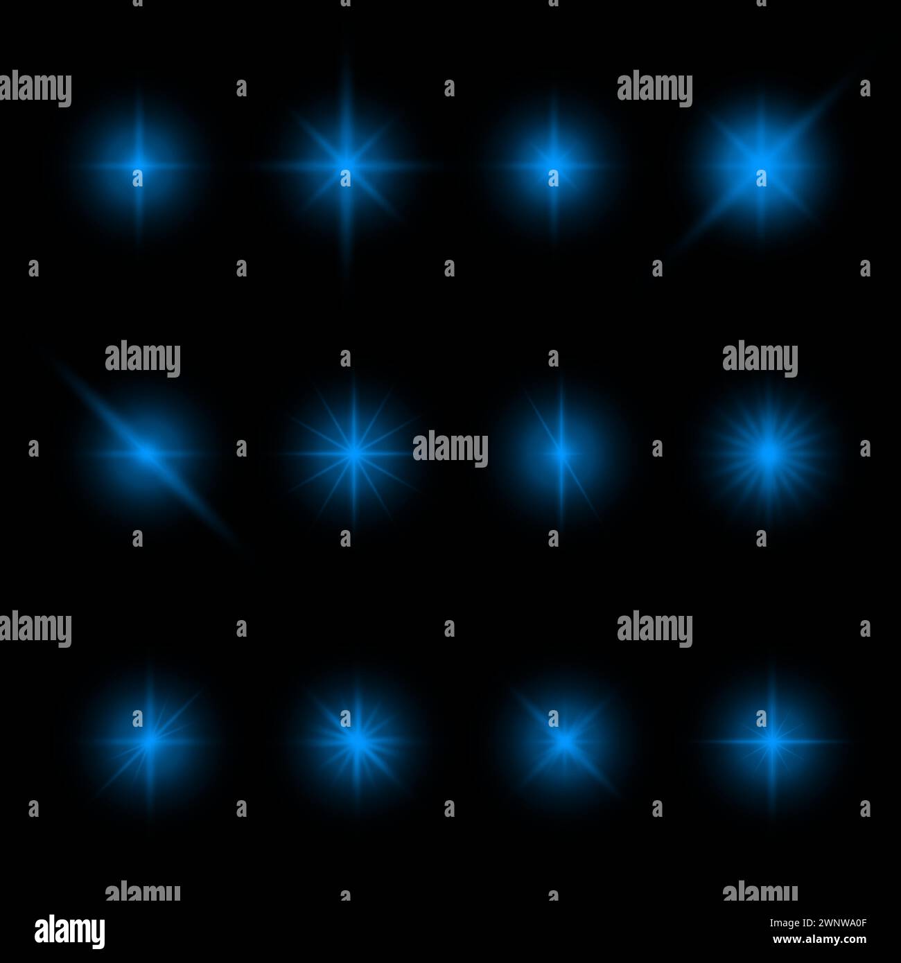 Shining star light rays glowing particles. Vector special effect on a transparent background ...