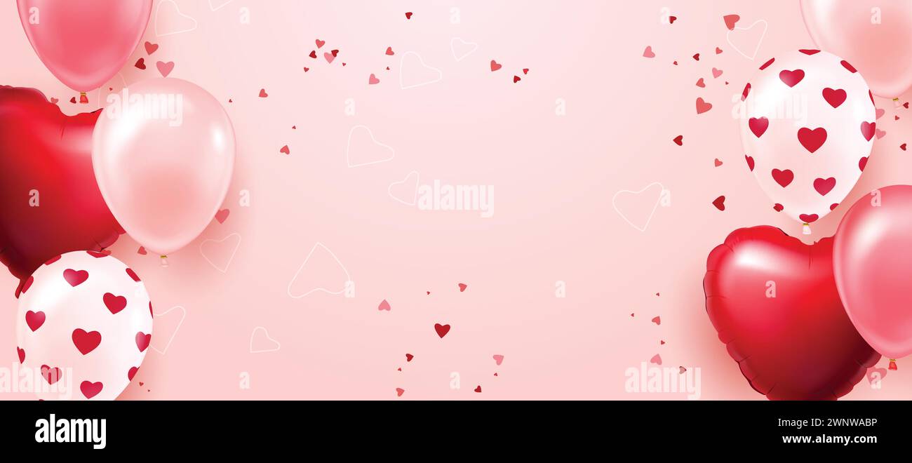 Horizontal Happy Valentine Day card Stock Vector Image & Art - Alamy