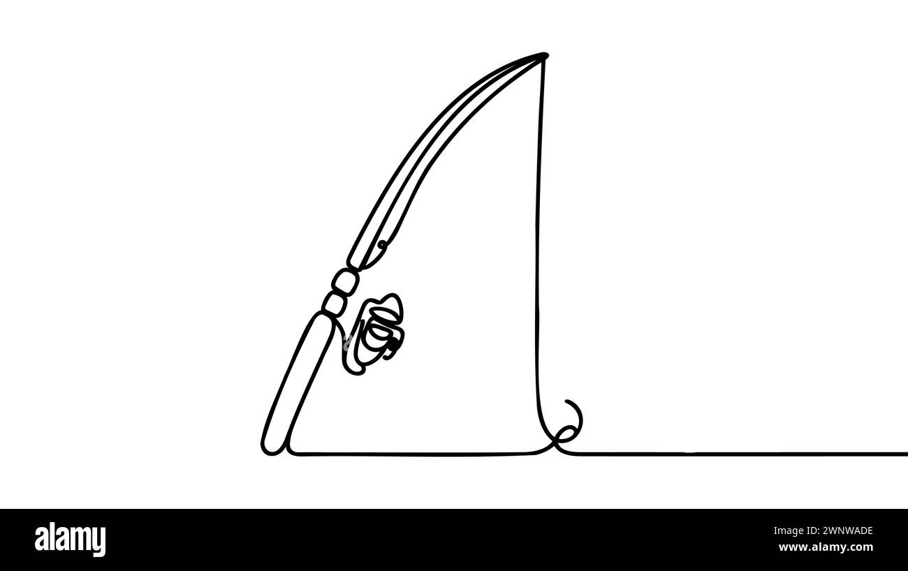 Simple Fishing Rod Drawing