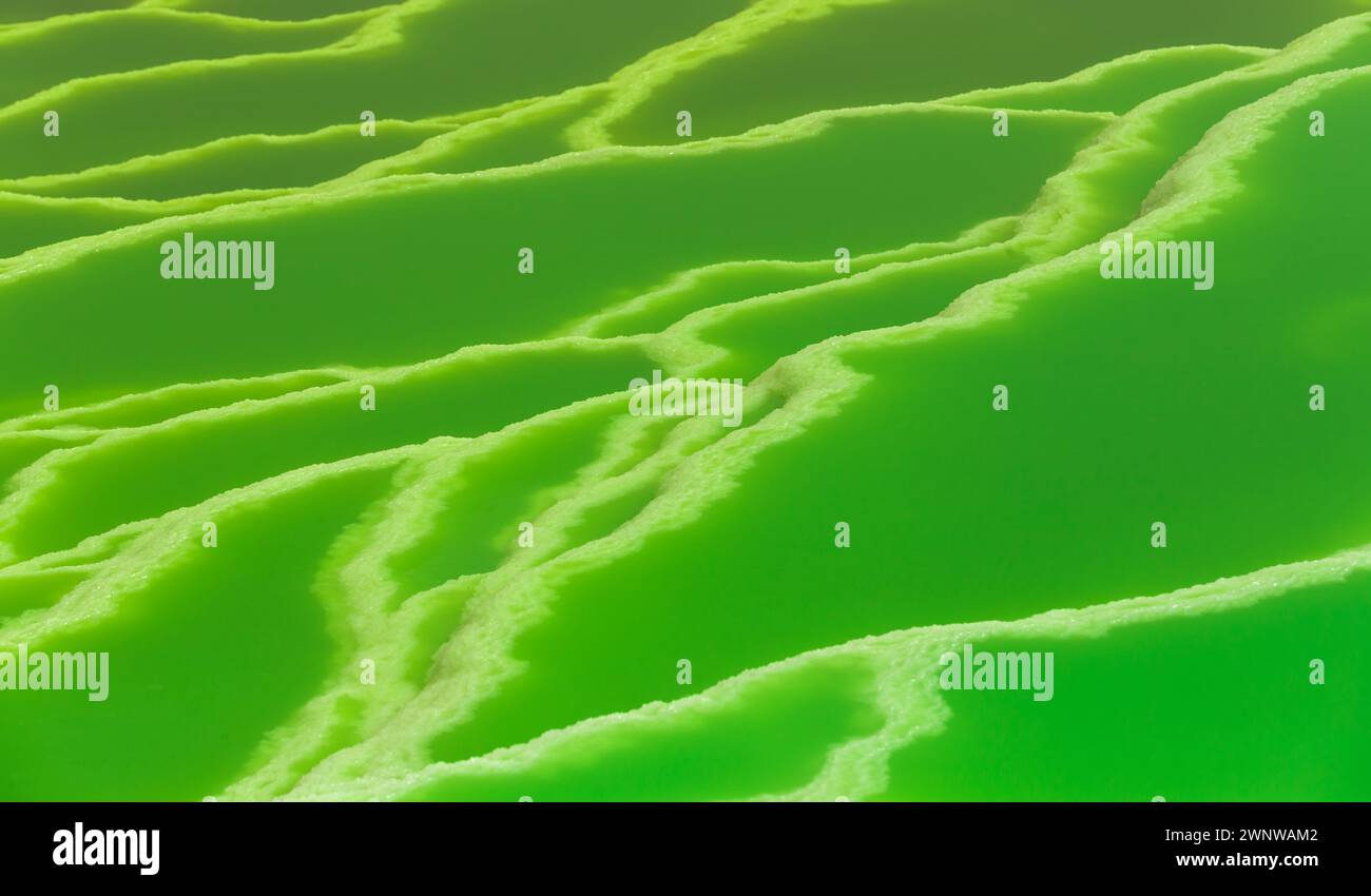 Colorful abstract apocalyptic landscape like moonscape of Dallol Lake ...