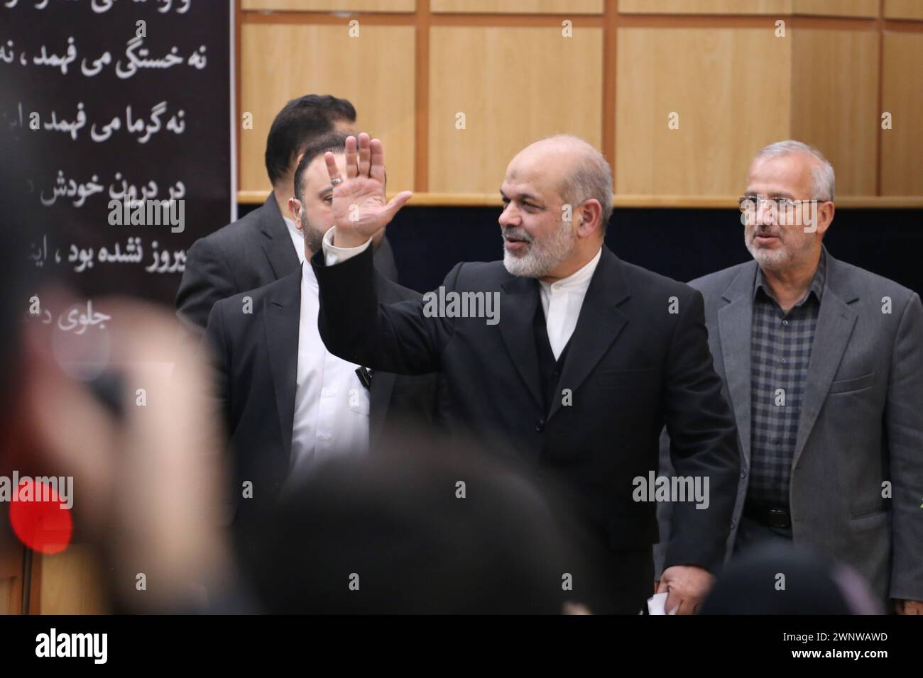 Tehran, Iran. 4th Mar, 2024. Iranian Interior Minister, AHMAD VAHIDI (C ...
