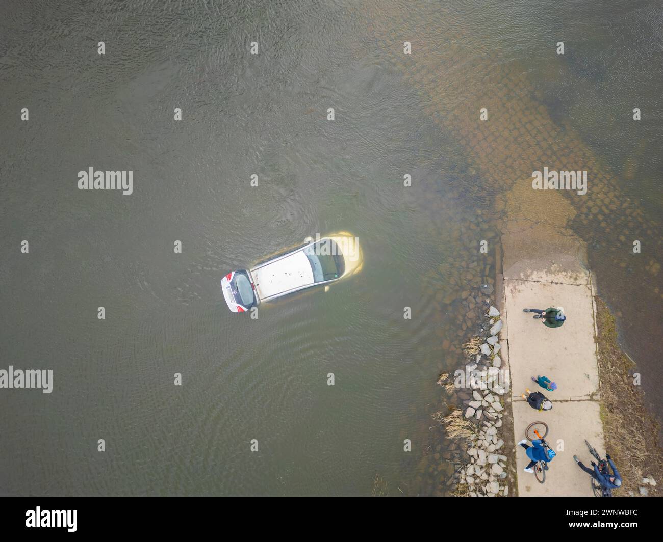 Recently, an inadequately secured car sank in the flood waters of the ...