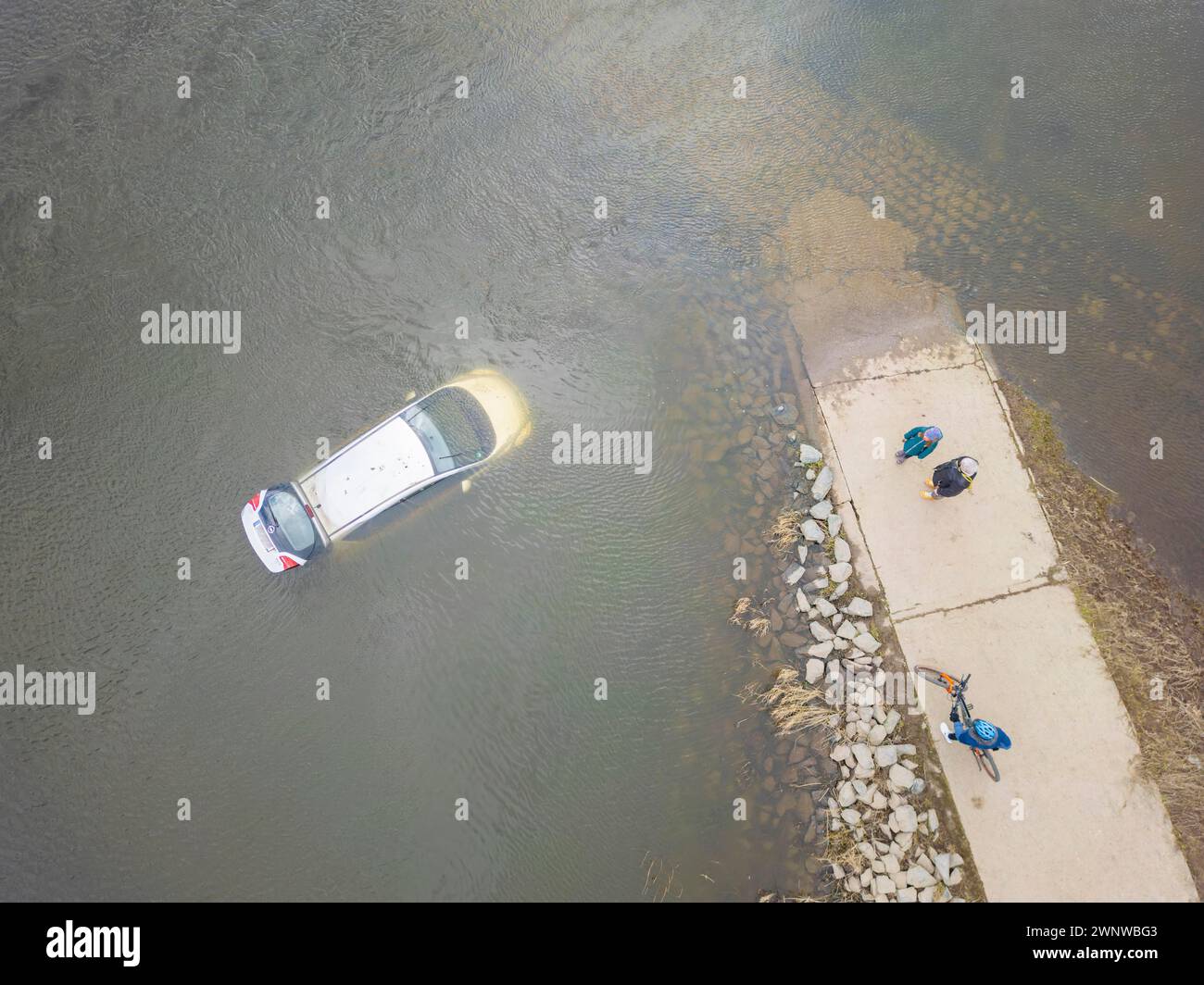 Recently, an inadequately secured car sank in the flood waters of the ...