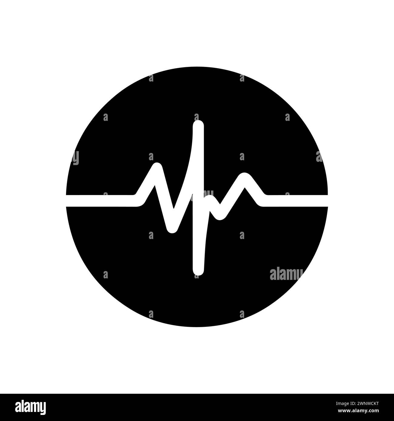 Heartbeat icon. Black heart rate symbol isolated. Medikal EKG symbol ...