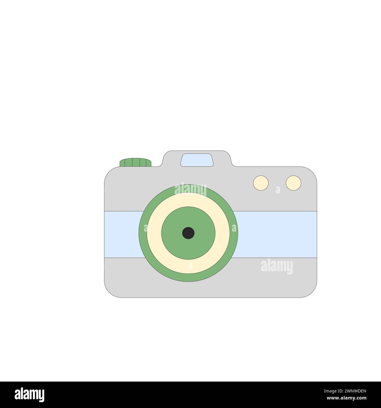 Camera isolated on white background. Outline vector flat illustration ...
