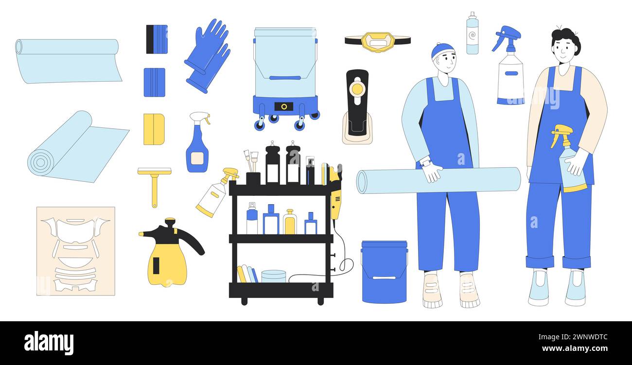 Car detailing tools Stock Vector Images - Alamy