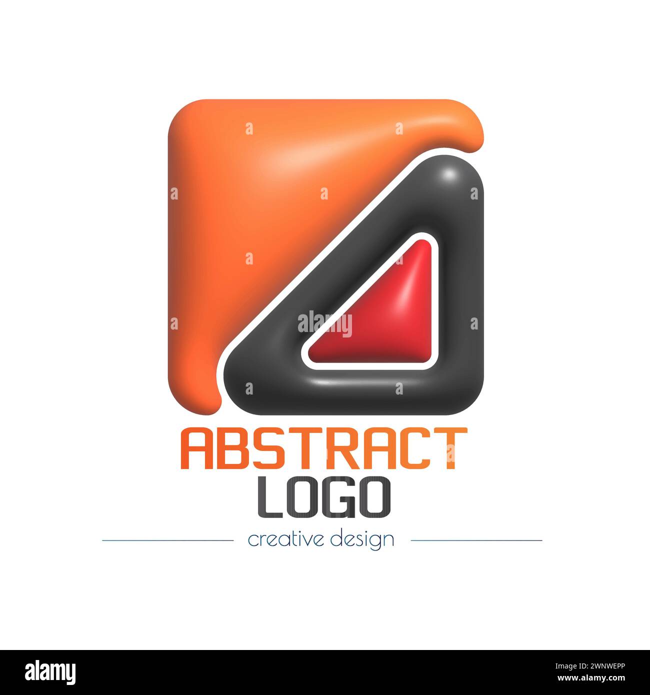 Abstract 3d logo. A template for a brand, ID, sticker, sticker, or ...