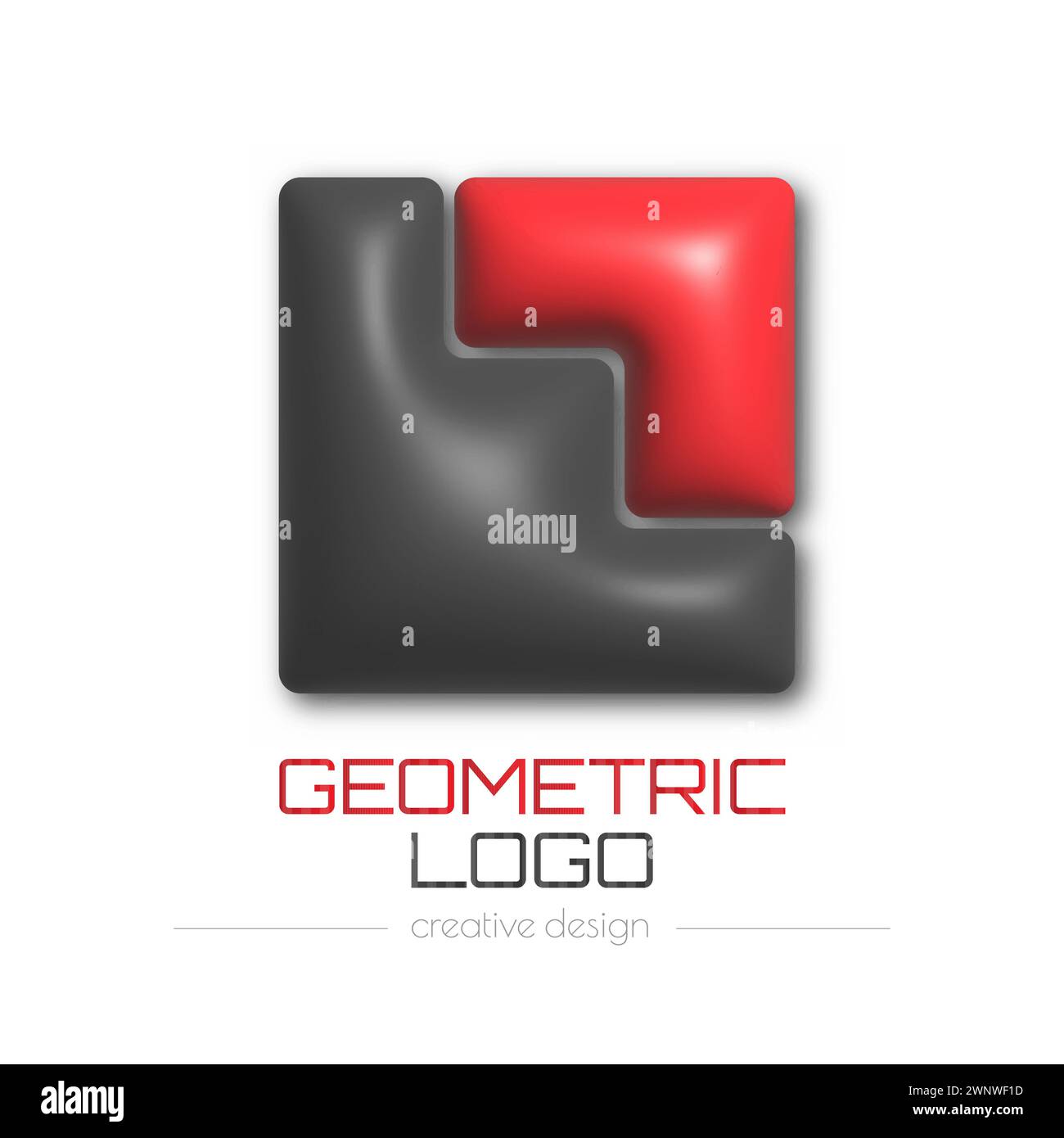 3d geometric logo. A template for a brand, sticker, sticker, or ...