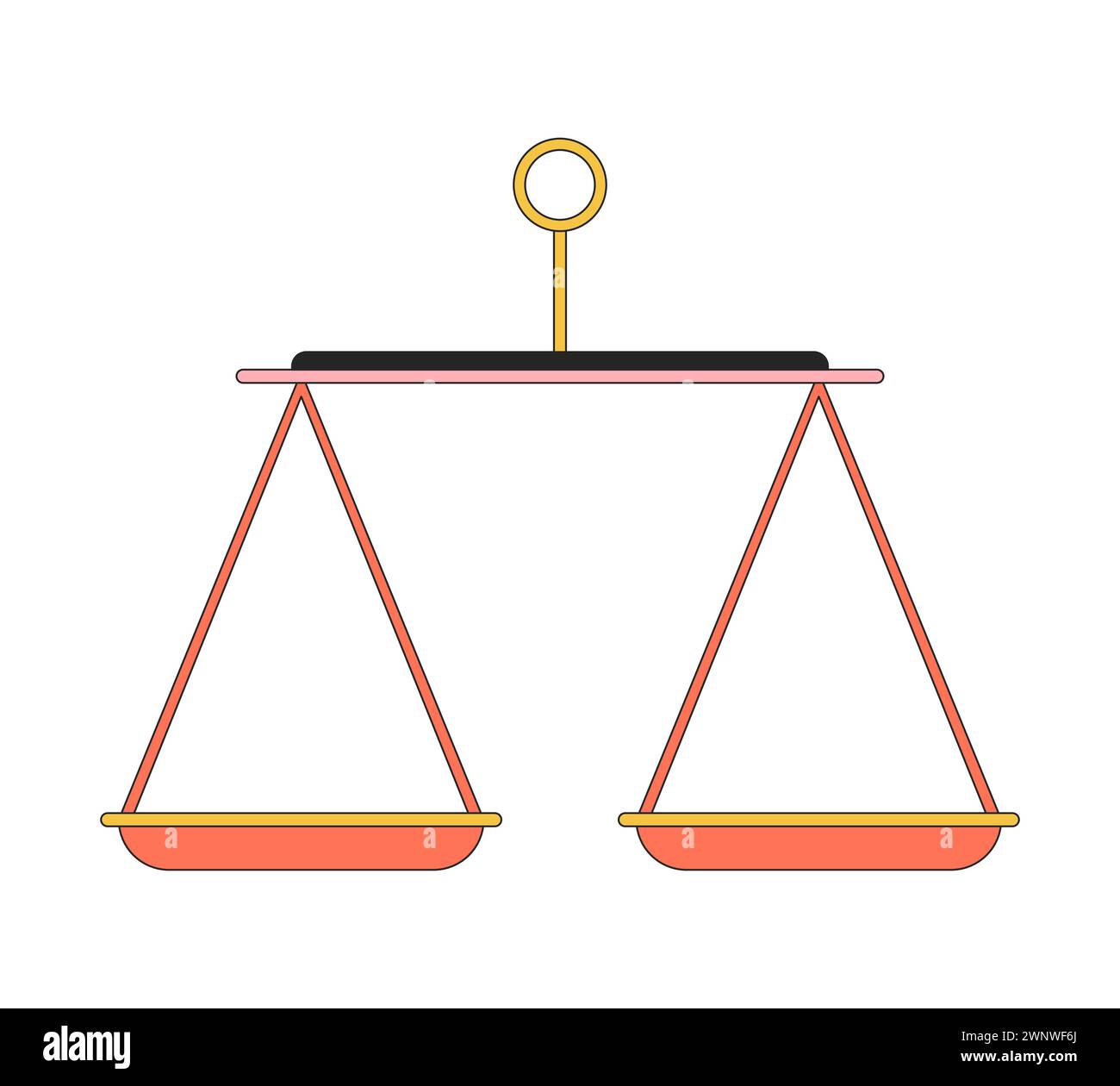 Justice scales bronze 2D linear cartoon object Stock Vector Image & Art ...