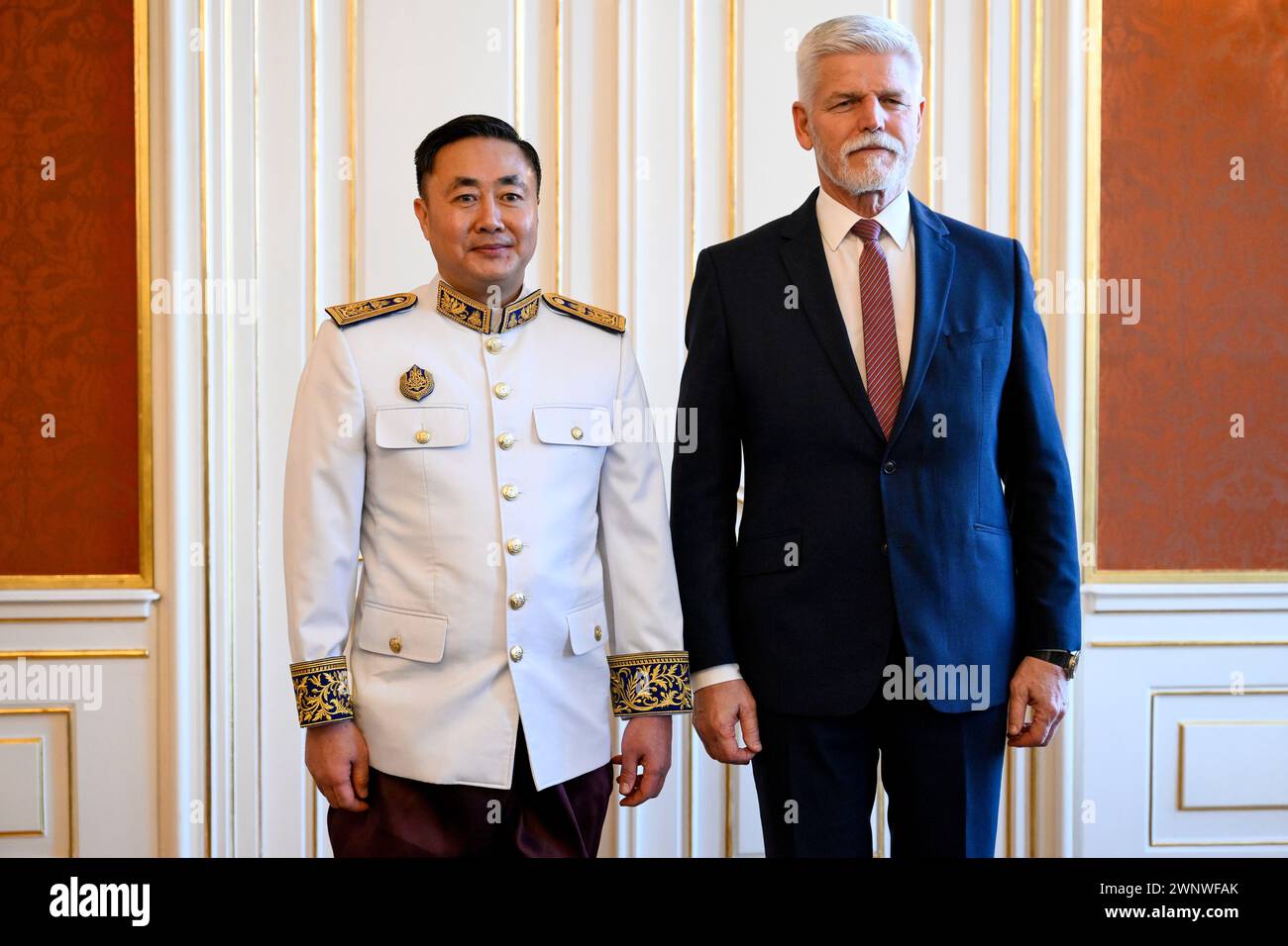 Prague, Czech Republic. 04th Mar, 2024. Czech President Petr Pavel, right, received credentials ...