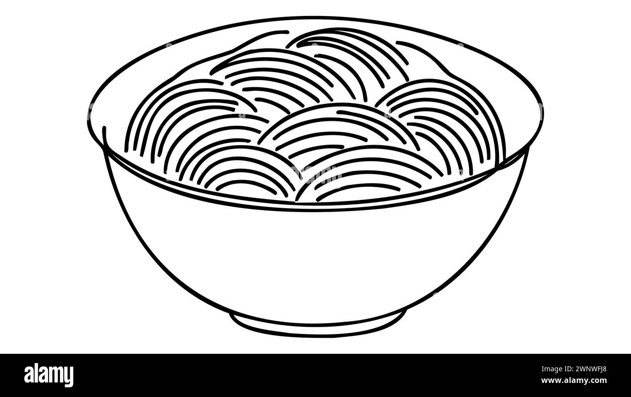 One continuous line drawing of fresh delicious Japanese ramen ...