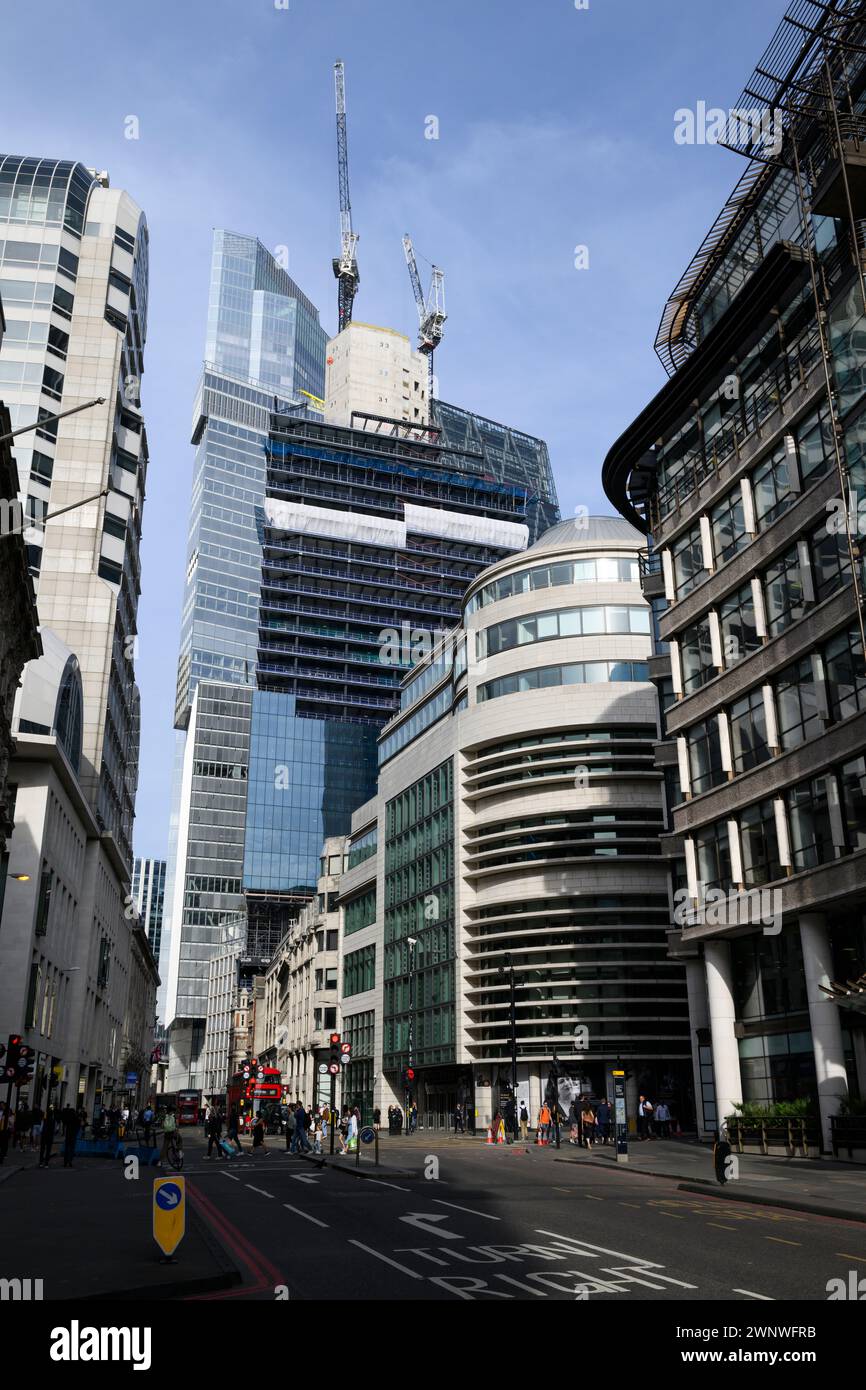 The construction site of One Leadenhall, a 36-storey, 183-metre high ...
