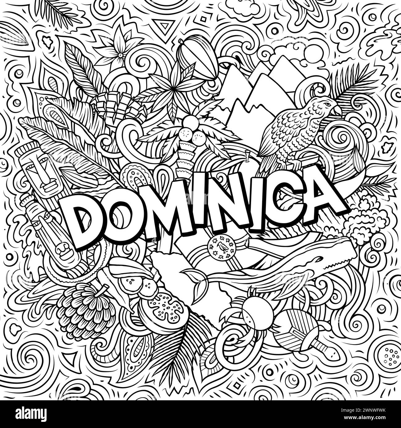Flag of dominica Black and White Stock Photos & Images - Alamy