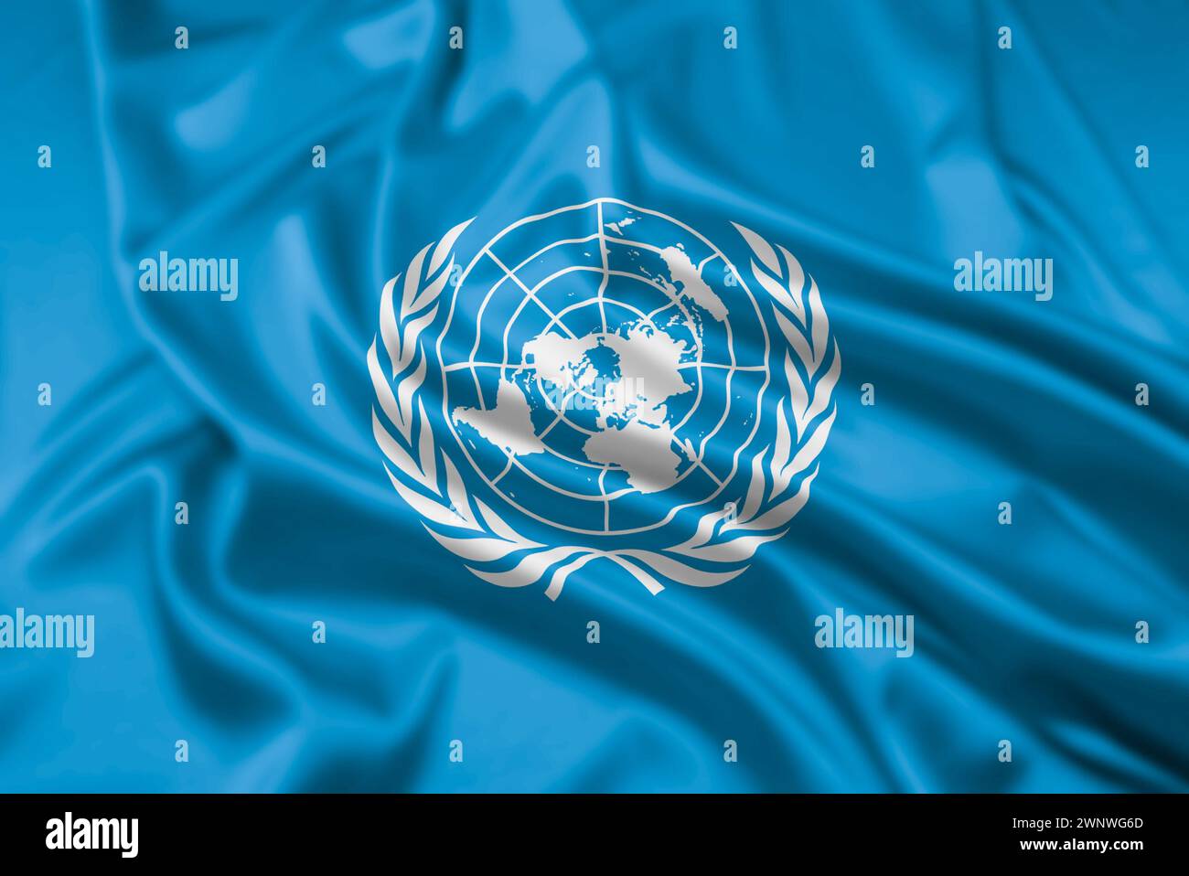 The Flag of The United Nations with a Ripple Effect Stock Photo - Alamy