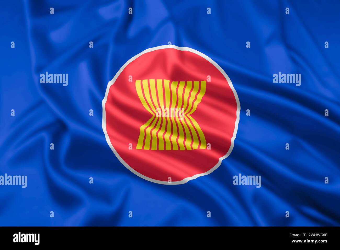 The Flag of The Association of South East Asian Nations with a Ripple ...