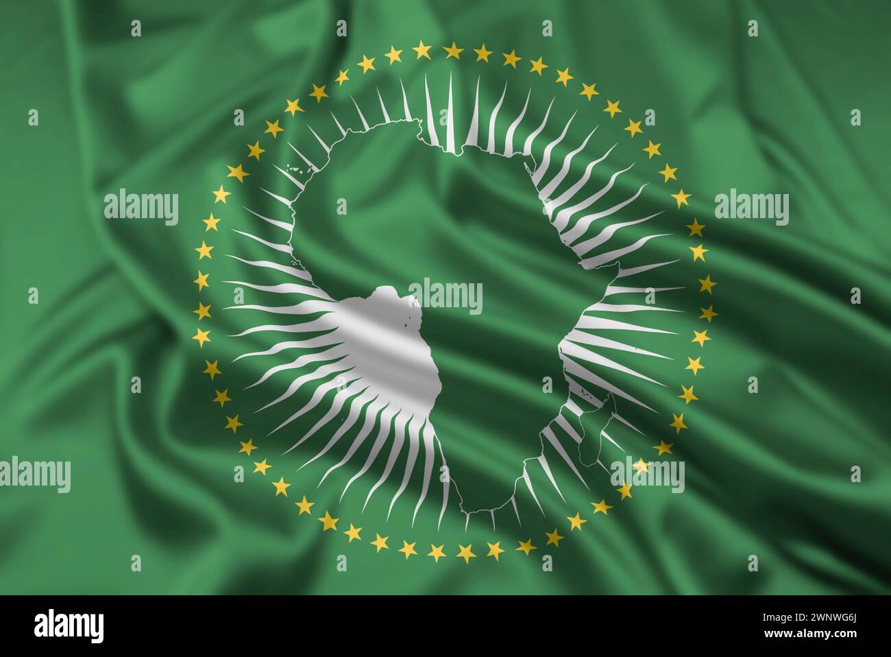 The Flag of The African Union with a Ripple Effect Stock Photo - Alamy