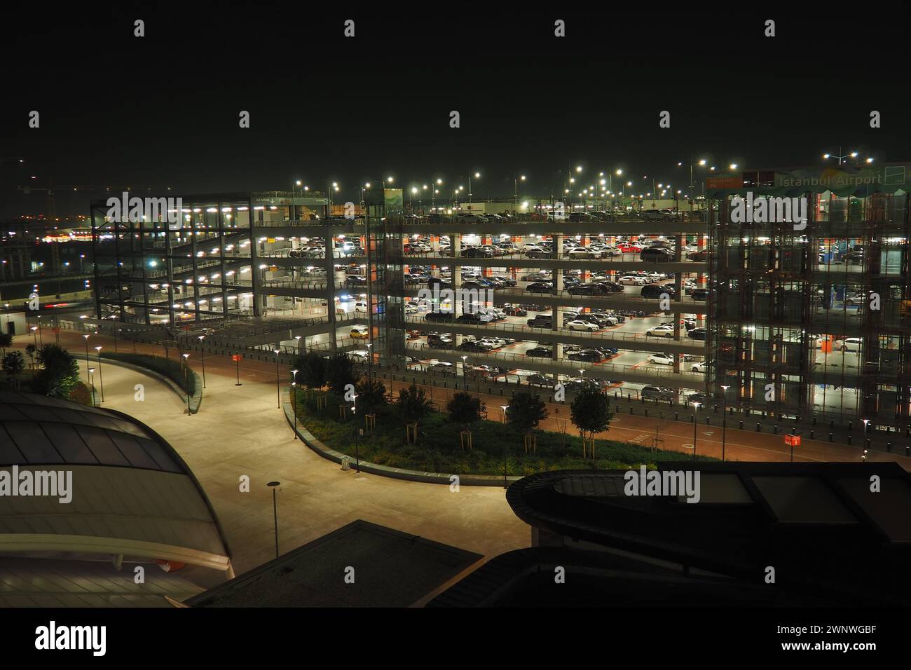 Istanbul, Turkey, December 31, 2023: Multi-storey modern parking with ...