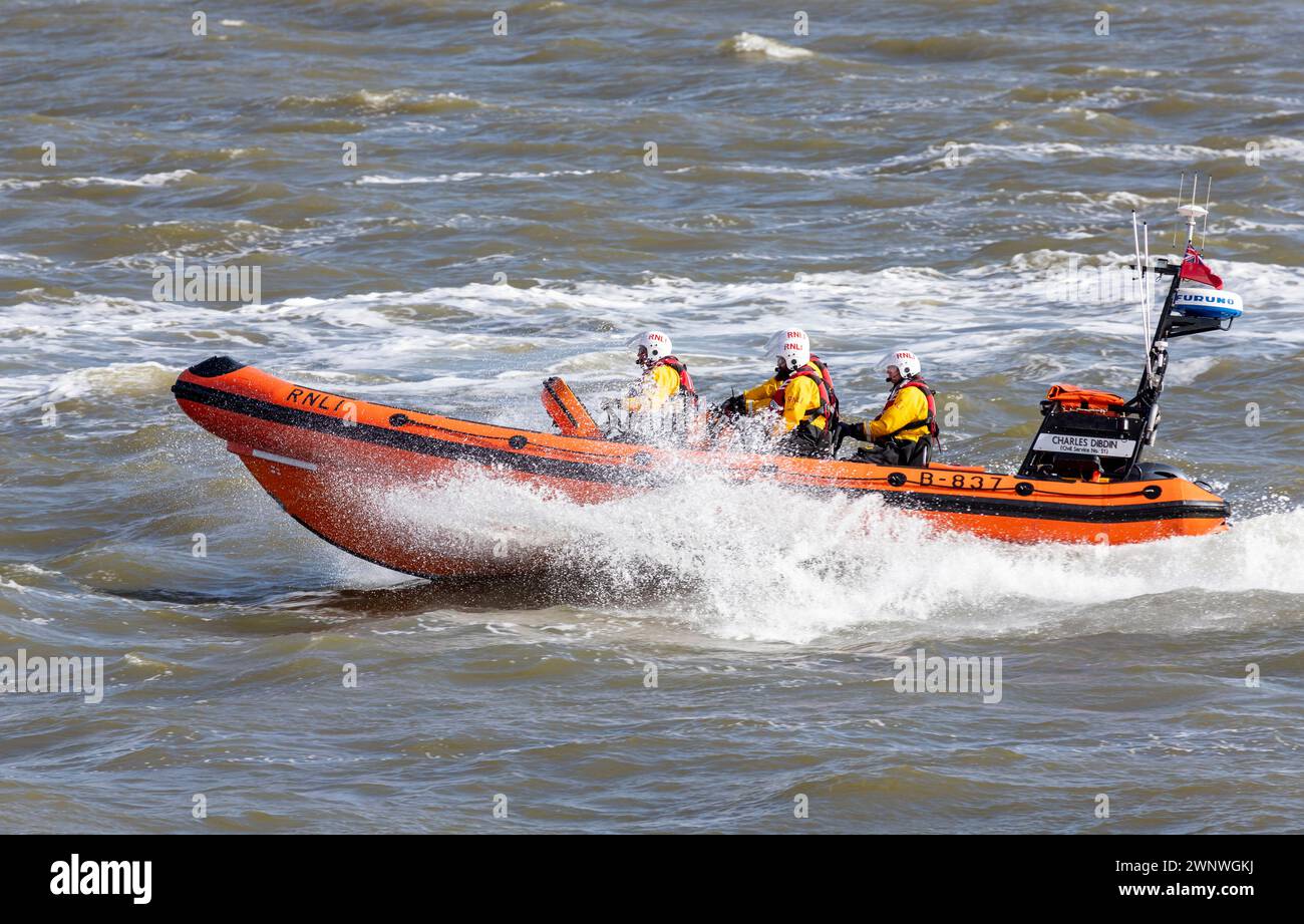 RNLI 200th Anniversary display on the river Mersey, with boats and crew ...