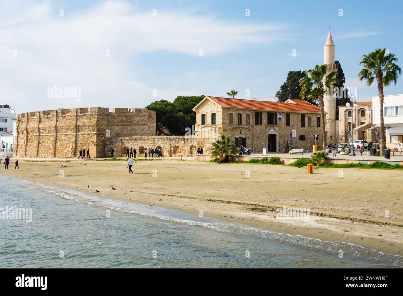Larnaca Fort and minaret of the Grand Mosque Djami Kebir Pavlou ...