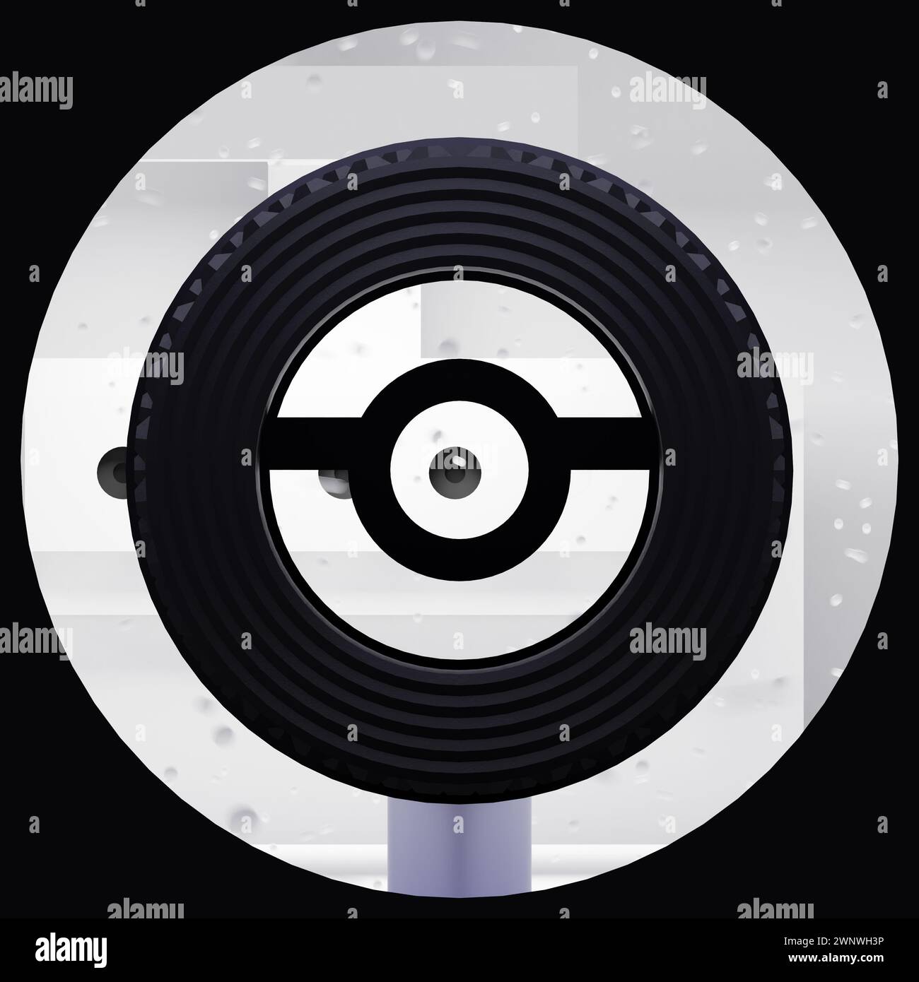 Biathlon shooting range 3d rendering. Aiming biathlon target through ...