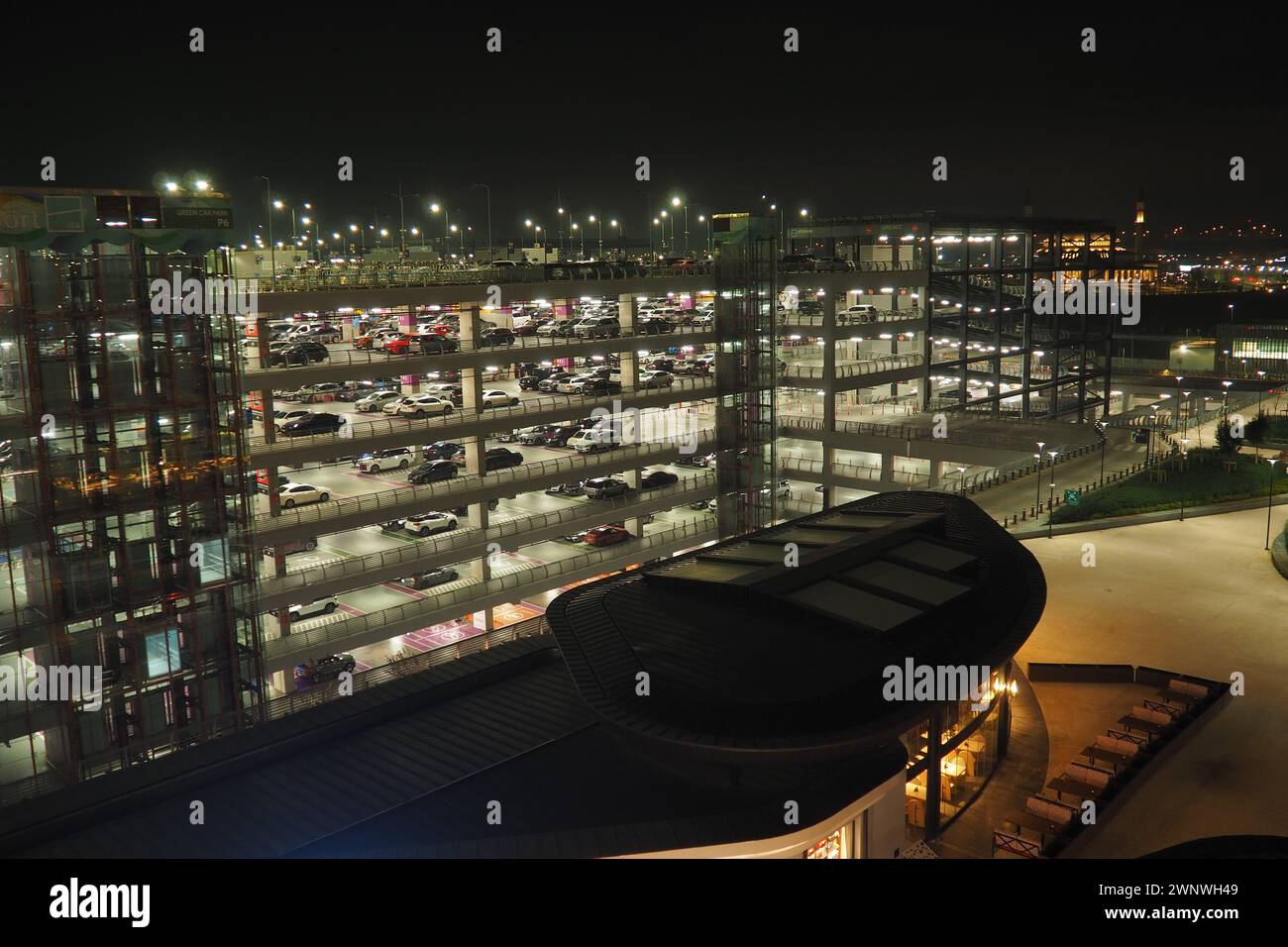 Istanbul, Turkey, December 31, 2023: Multi-storey modern parking with ...