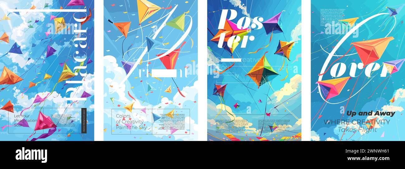 Kite flying painting Stock Vector Images - Alamy