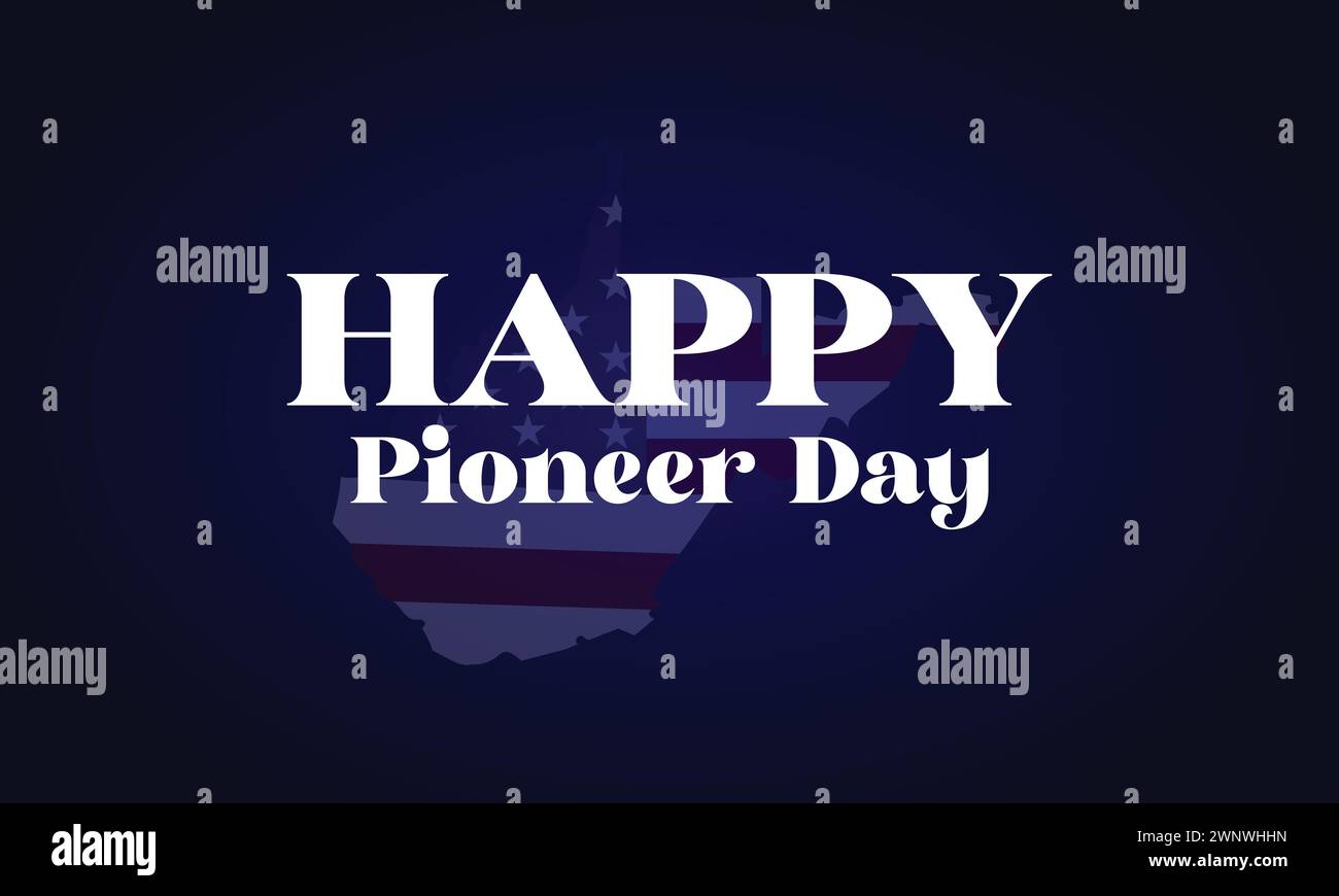 Happy Pioneer Day Stylish Text illustration Design Stock Vector Image ...